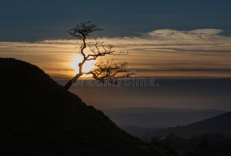 Sunset on the Black Mountain Stock Photo - Image of orange, evening ...