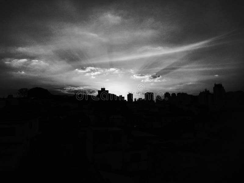 Sunset in black and white stock photo. Image of white - 122461946