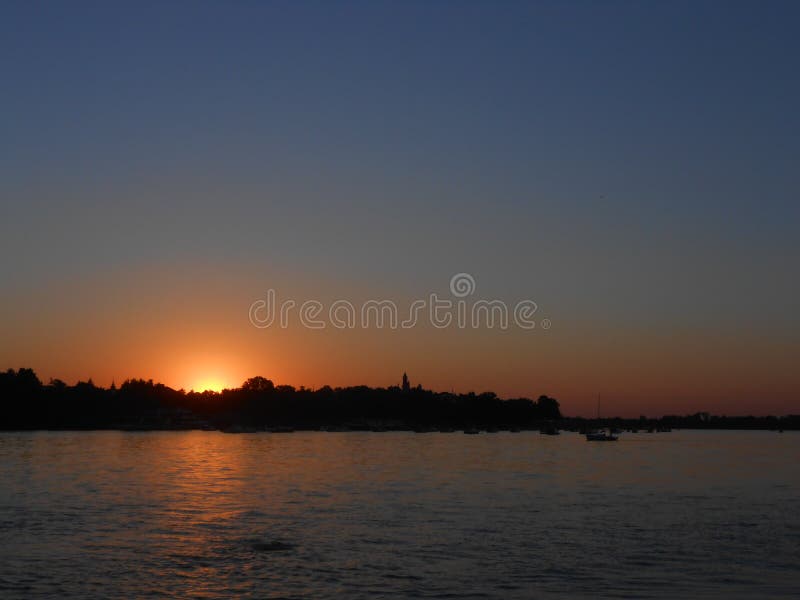 Sunset stock photo. Image of shore, blue, beach, overlooking - 90582128