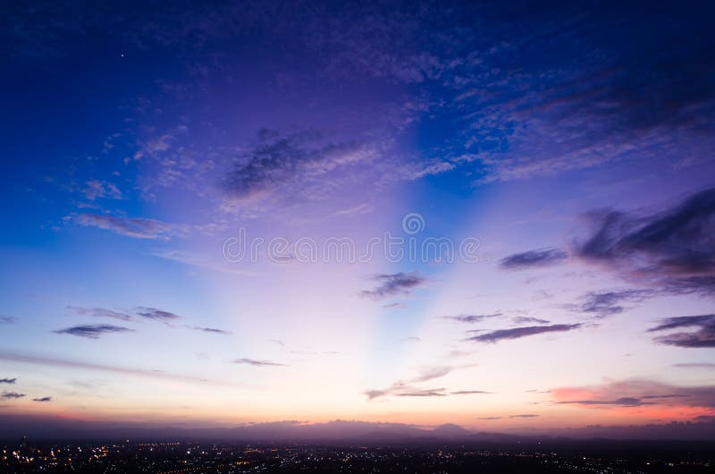Sunset and blue sky stock photo. Image of blue, sunshine - 34944908