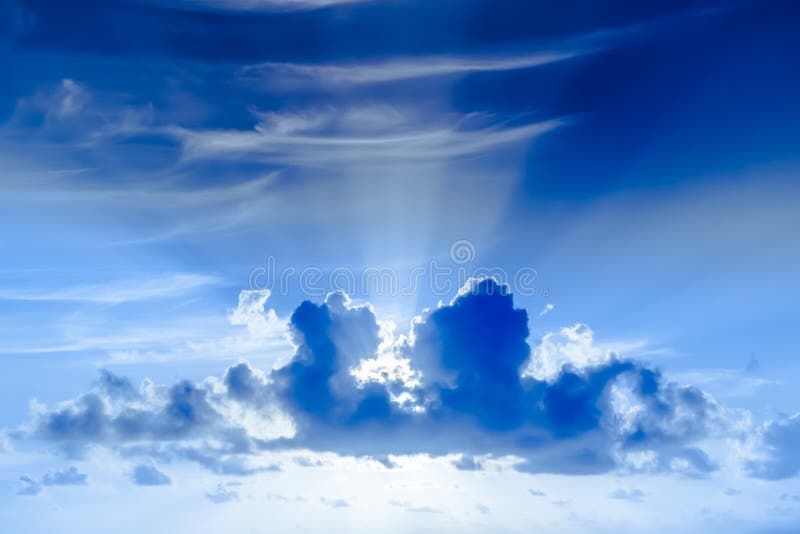 Sunset. Blue Sky and Clouds Stock Image - Image of beam, stratosphere ...