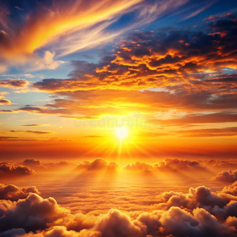 Sunset Blur Orange Sky Gradient Sunrise Pastel Clouds Stock ...