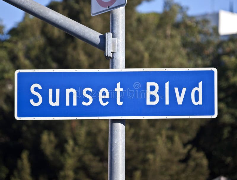 Sunset Blvd Sign stock image. Image of california, states - 15918105