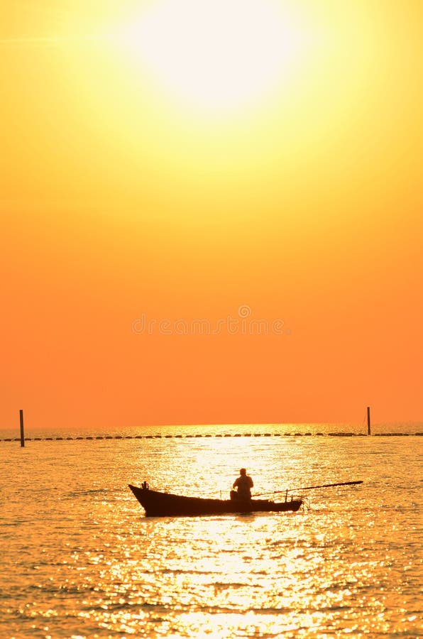 Sunset and boat stock image. Image of sailing, shadows - 23261965