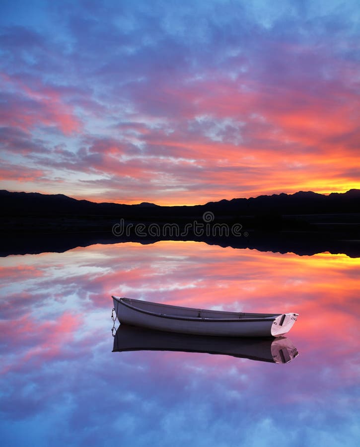 Sunset Boat stock image. Image of composite, copy, night - 23760219