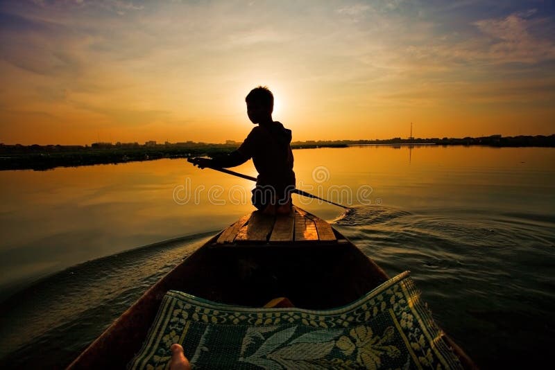 Sunset boat ride stock photo. Image of asia, sunrise, outside - 4077888