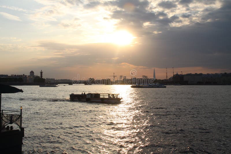 Sunset Boat Riding on the River Stock Image - Image of pulpy, shade ...