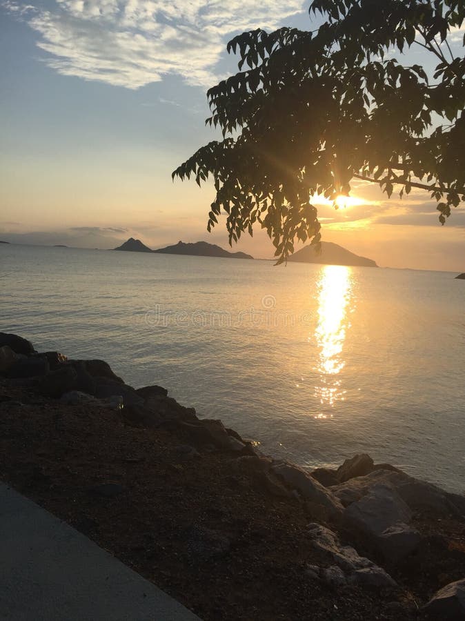 Sunset in Bodrum stock image. Image of travel, evening - 120906297
