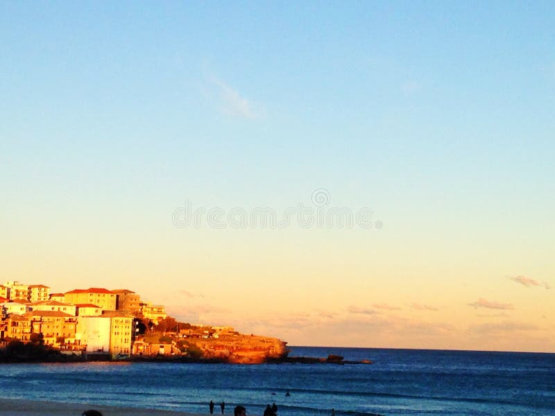 Sunset at bondi beach stock image. Image of hour, beach - 83172767