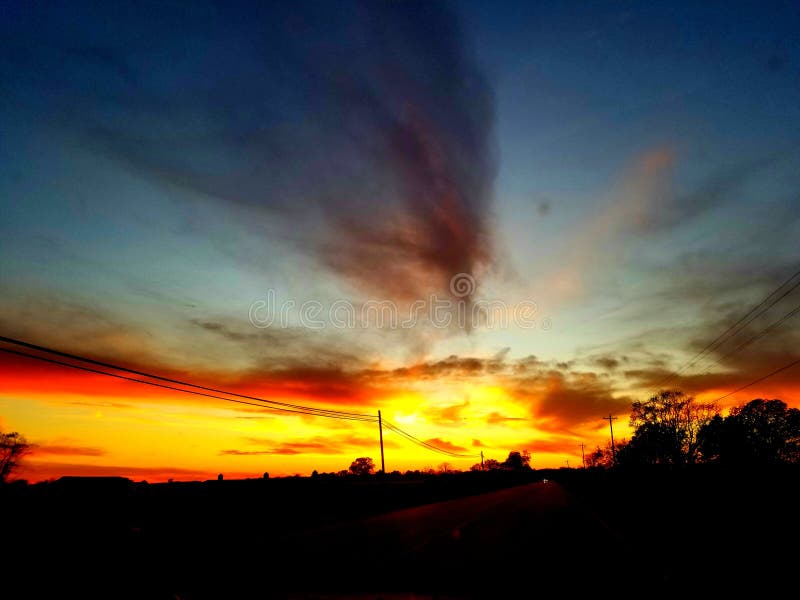 Sunset on the Boone Sky on Fire Stock Image - Image of fire, boone ...