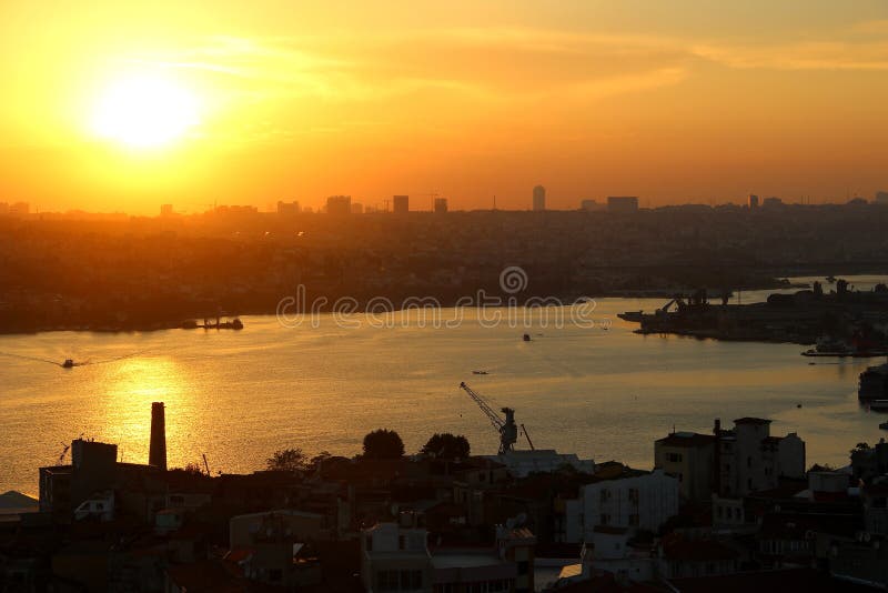 Sunset in bosphorus stock image. Image of bosphorus, sunset - 59832083