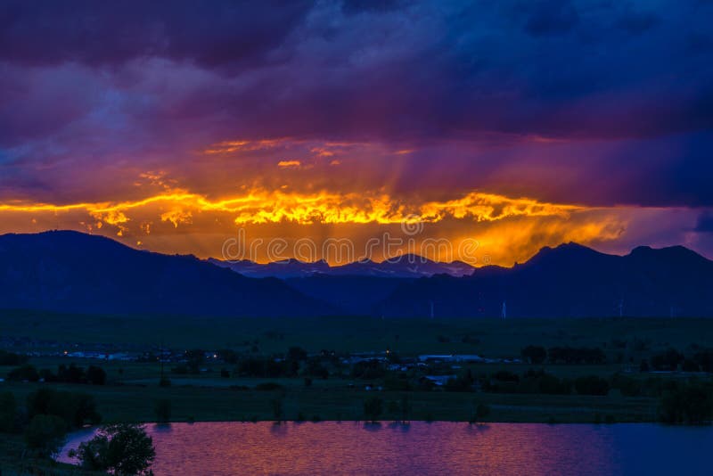 Sunset in Boulder, Colorado Stock Photo - Image of mountain, cold ...