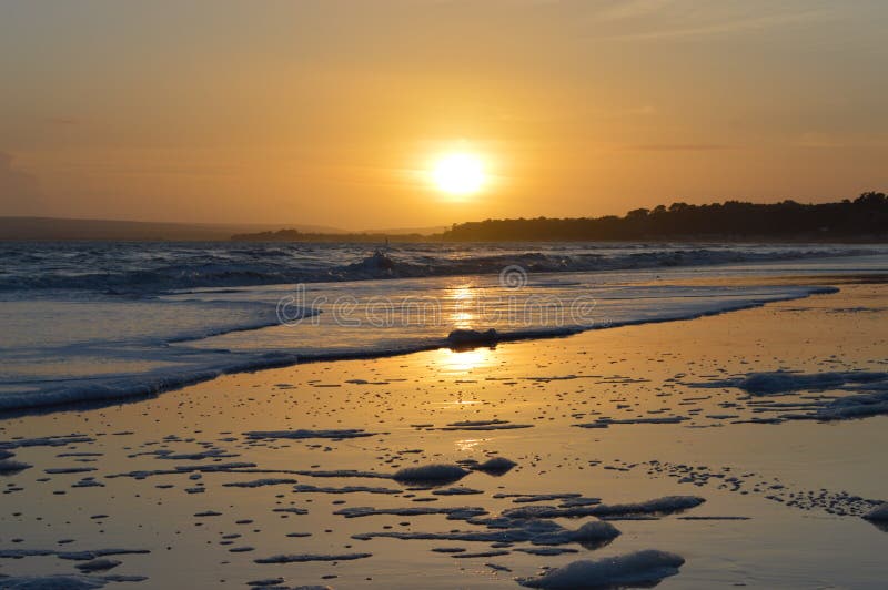Sunset stock image. Image of water, sunset, beach, sandbanks - 44246997