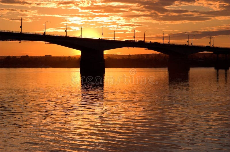 Sunset by the Bridge stock photo. Image of water, view - 13023018