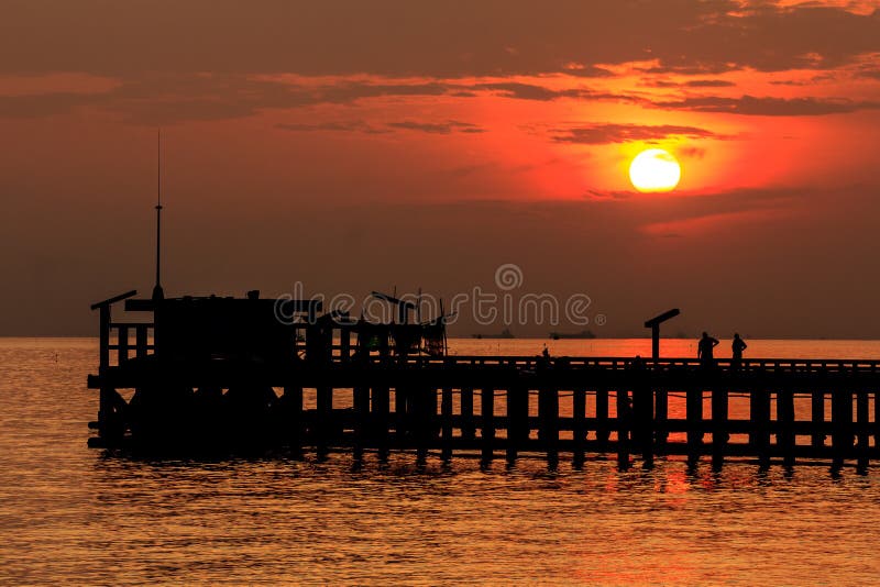 Sunset on Bridge stock photo. Image of ocean, peaceful - 27465146