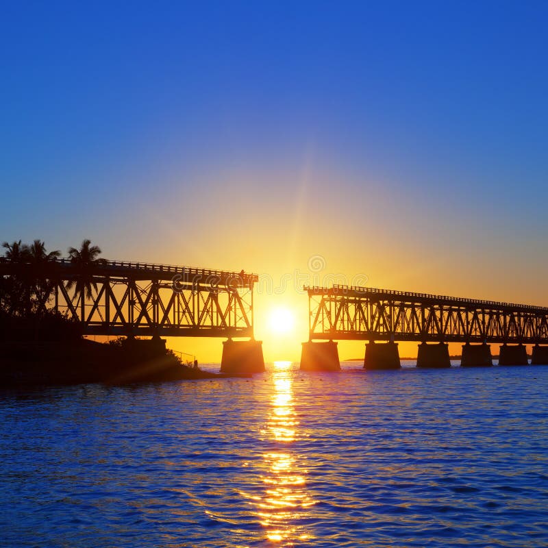 Bridge and Lake at sunset stock image. Image of scenic - 37218705