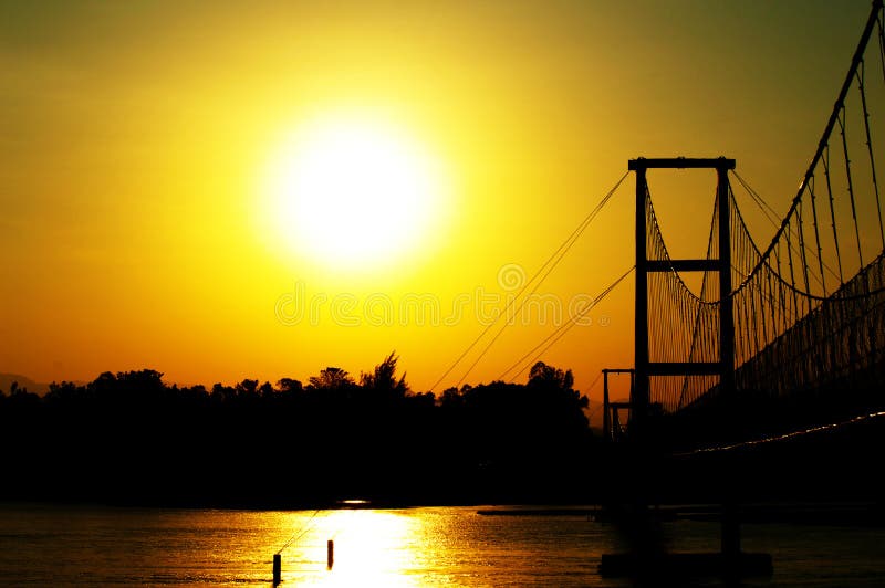 Sunset Bridge stock photo. Image of dark, twilight, sunset - 43426930