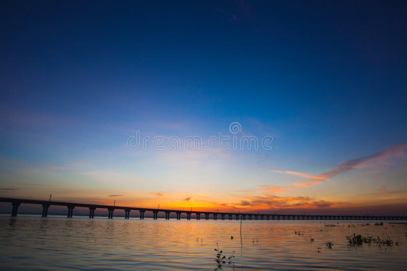 Sunset and bridge stock image. Image of colorful, sunset - 92876155