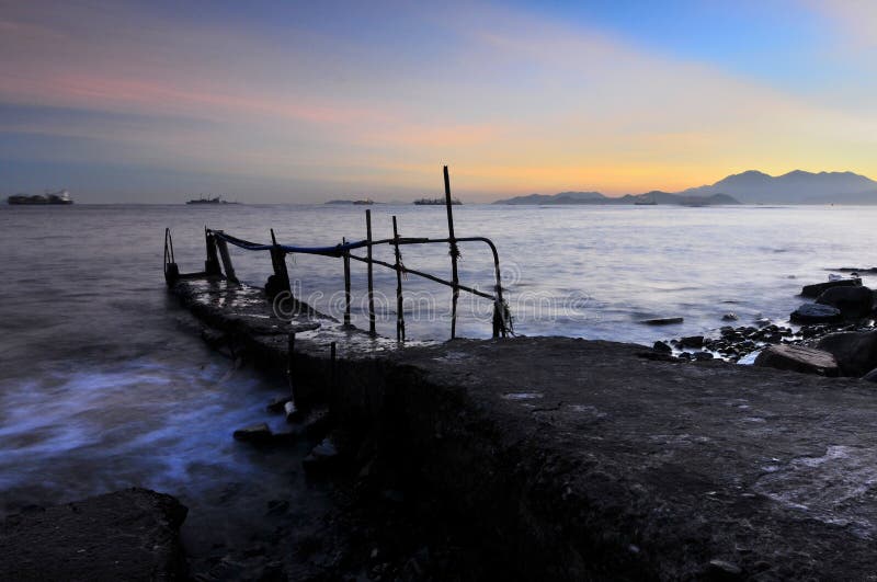 Sunset with bridge stock image. Image of hong, sunrises - 33215729