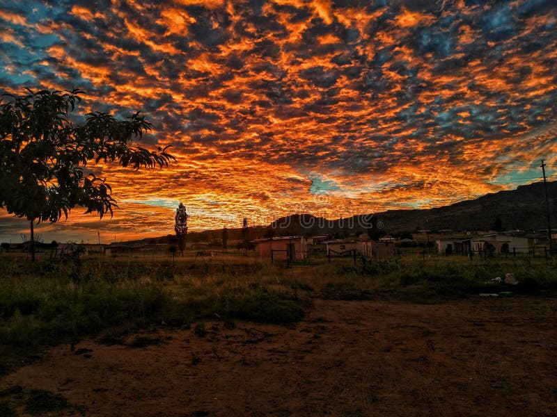 Sunset in the Bundus Eastern Cape Herschel Stock Photo - Image of ...