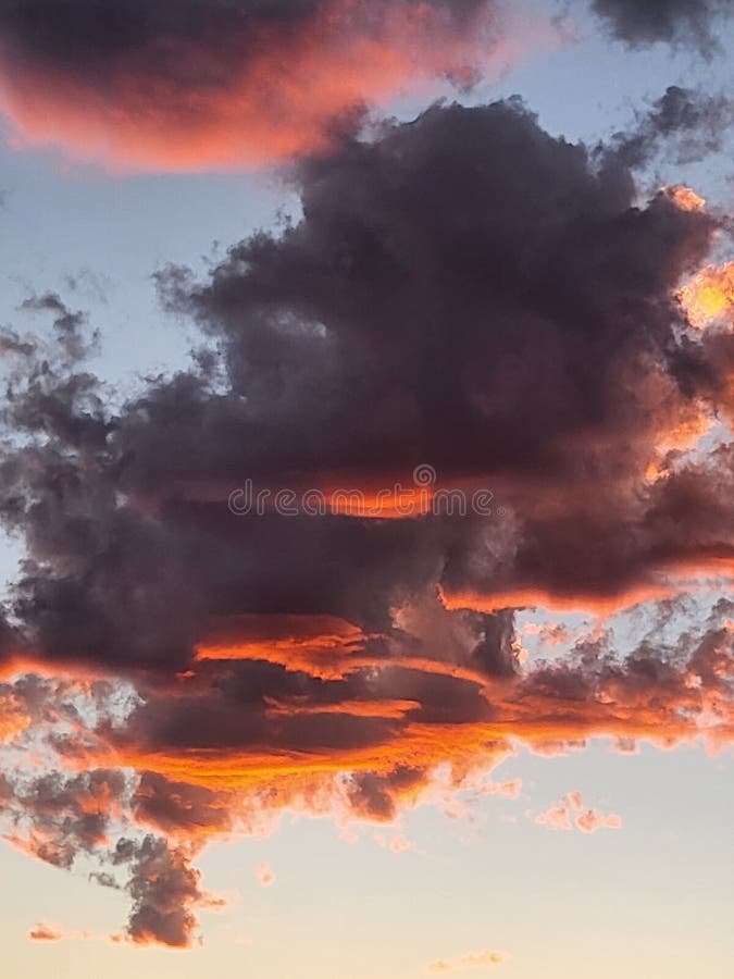 Fiery Red Cloudscapes at Sunset! Stock Photo - Image of dawn, fiery ...