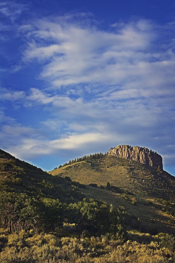 Sunset Butte and Range stock image. Image of white, trees - 21659963