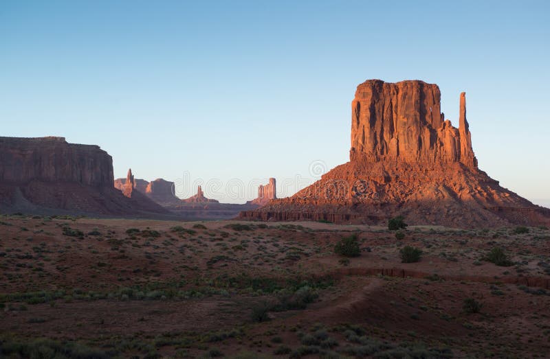 Sunset Buttes- Monument Valley Arizona Stock Image - Image of wild ...