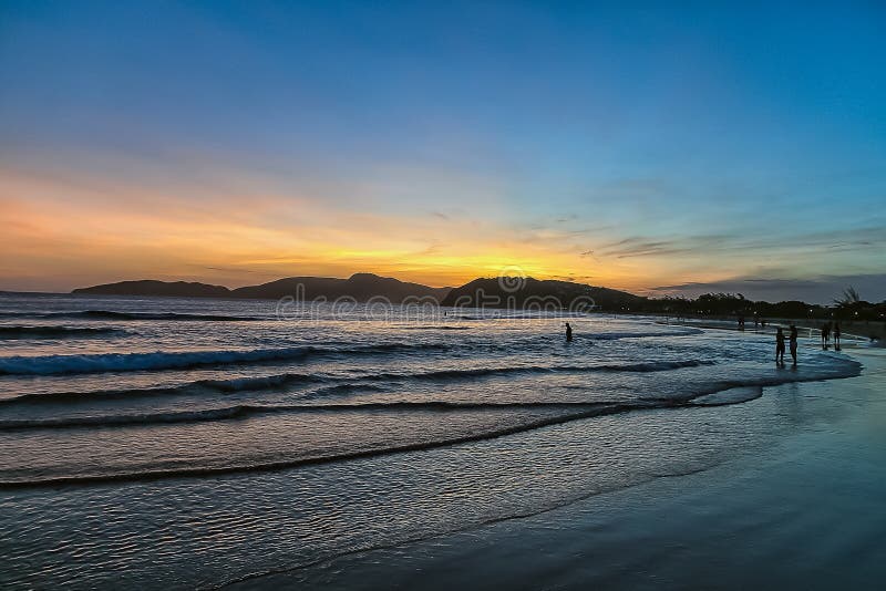 Sunset at the Buzios`beach stock photo. Image of tourism - 102218652