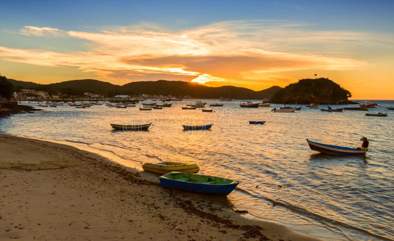 Sunset in Buzios. Rio De Janeiro Stock Photo - Image of buzios, sunset ...