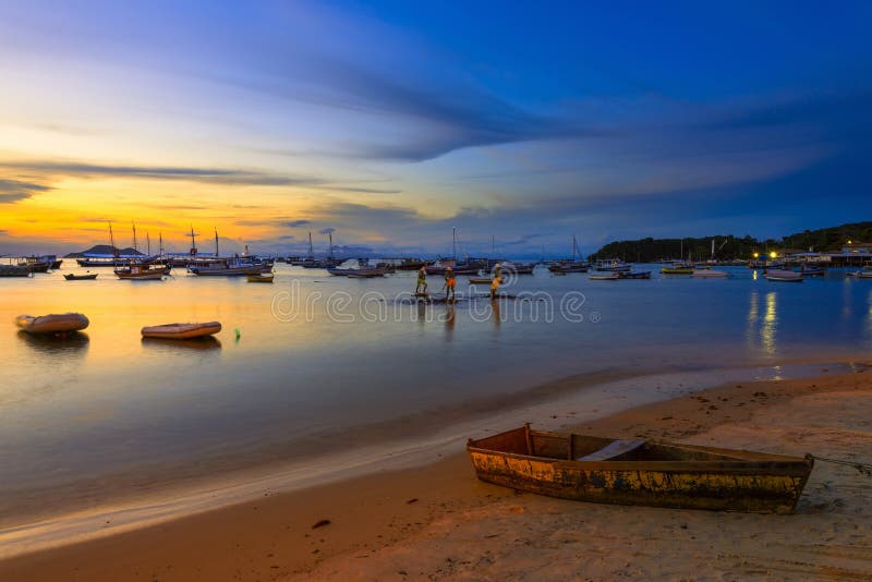 Sunset in Buzios. Rio De Janeiro Editorial Stock Photo - Image of ...