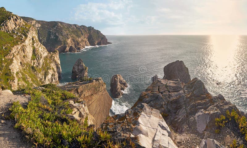 Sunset at Cabo Da Roca Coast Stock Photo - Image of coast, europe: 63123568