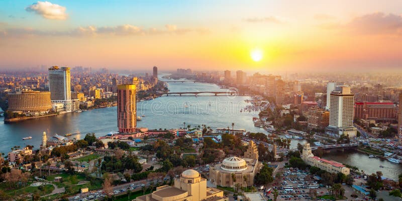 Sunset in Cairo stock photo. Image of sunset, landscape - 160983012