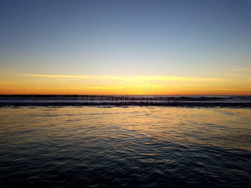 Sunset Calm Pacific Ocean Beach Relaxation 4k Stock Image - Image of ...
