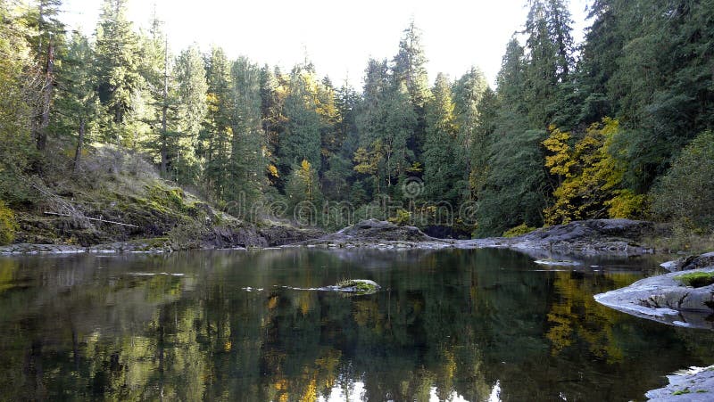 Sunset on the Campbell River, Vancouver Island, Canada Stock Photo ...
