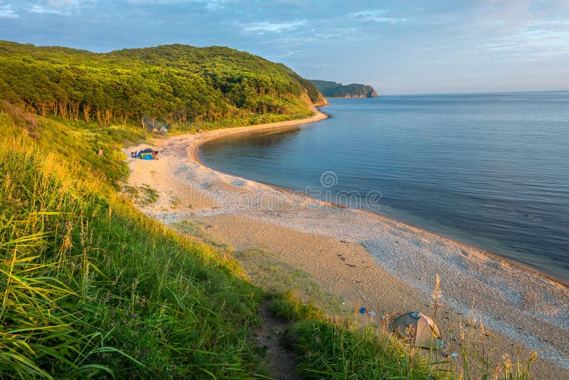 Sunset of the Russian Primorye Mountains L Stock Photo - Image of ...
