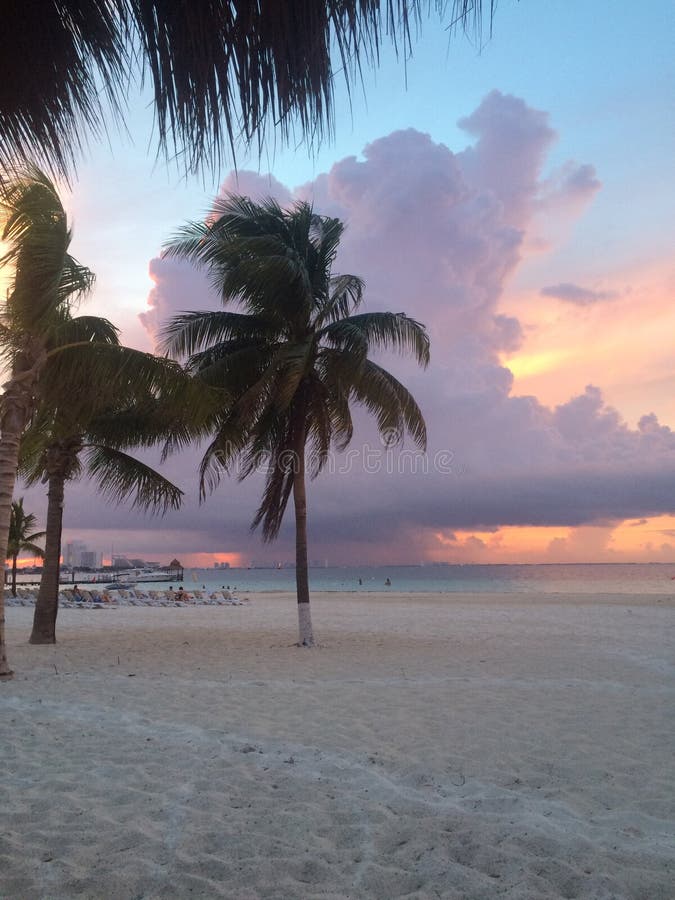 Sunset at Cancun stock photo. Image of clouds, holidays - 93814404