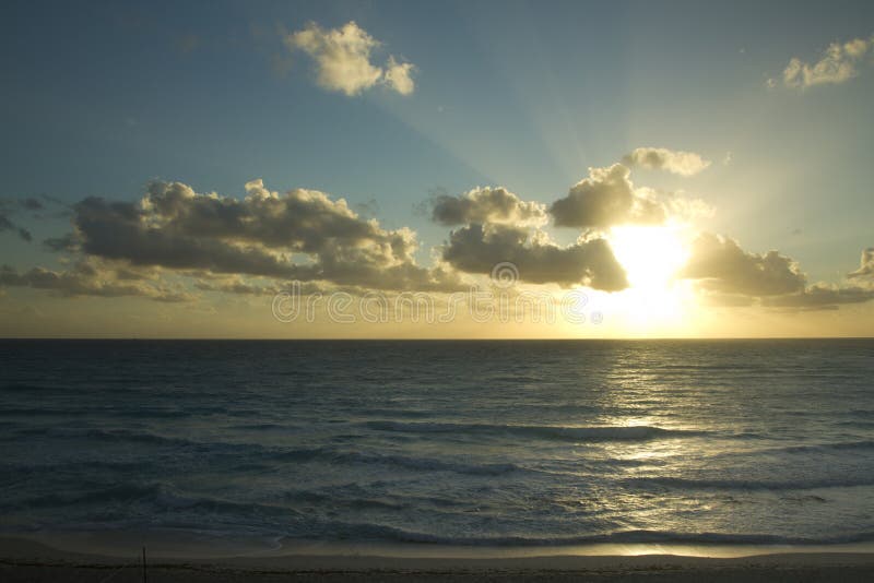 Sunset at cancun, mexico stock image. Image of nature - 25256523