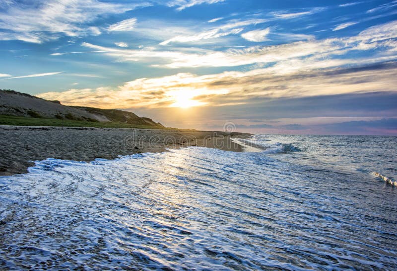 Sunset at Cape Cod National Seashore Stock Image - Image of cape, beach ...