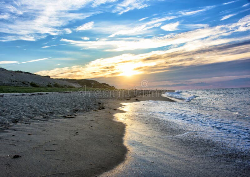 Sunset at Cape Cod National Seashore Stock Image - Image of national ...