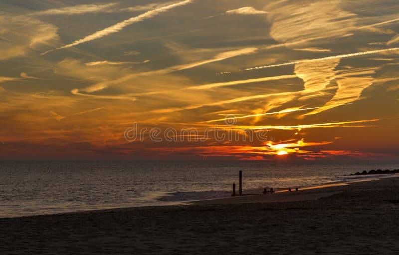 Sunset at Cape May Point New Jersey Shore Stock Photo - Image of jersey ...