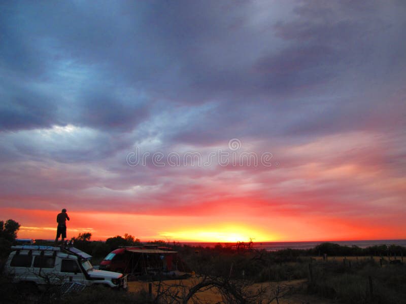 Sunset at Cape Range National Park, Western Australia Stock Image ...
