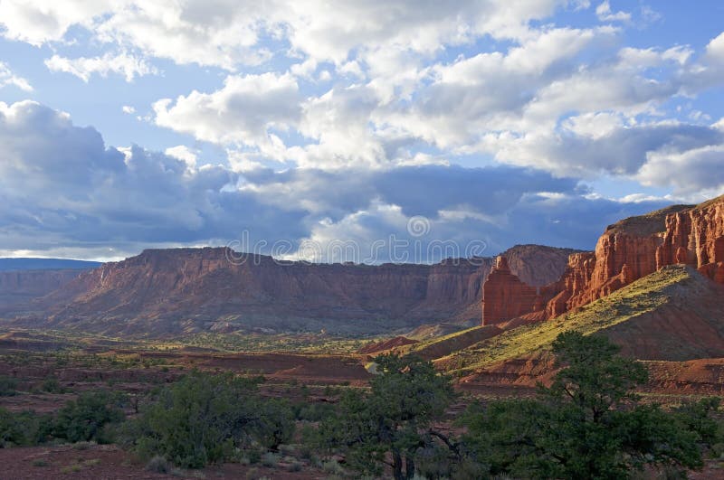 Sunset Capitol Reef National Park at Panorama Point Stock Photo - Image ...