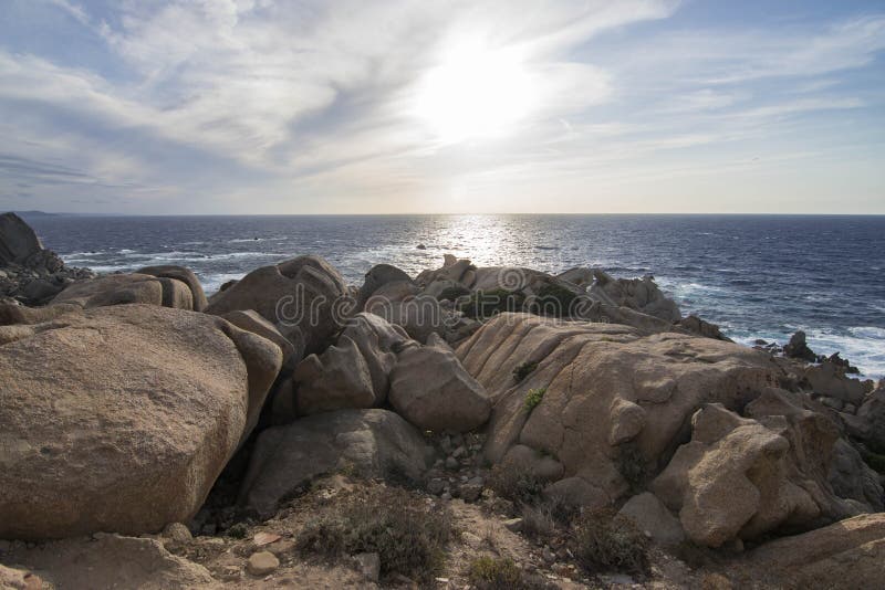 Sunset at Capo Testa in Sardinia Stock Image - Image of sardegna ...