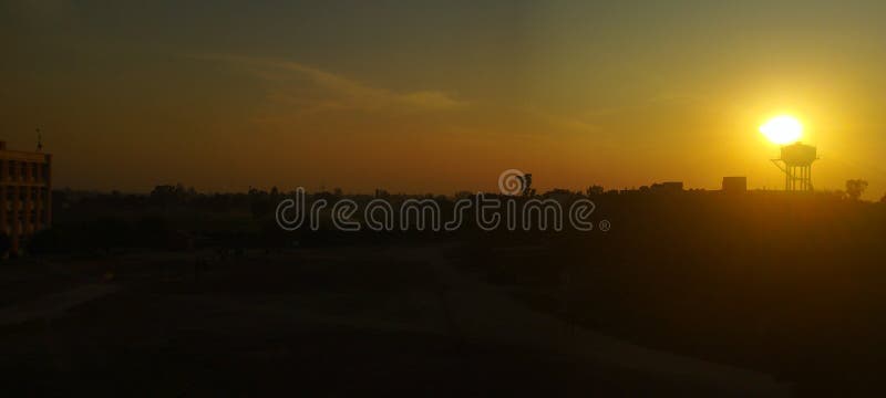 Sunset Captured with Low Brightness and at High Temperatures Stock ...