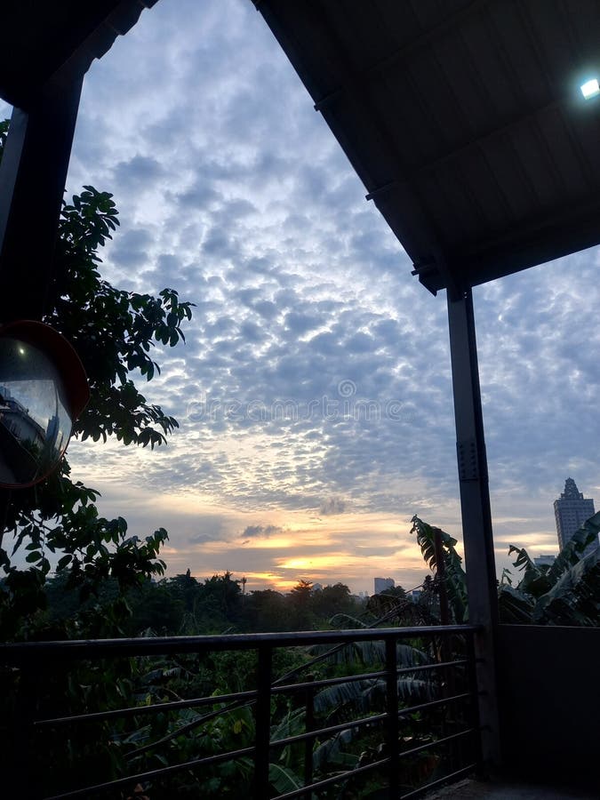 Sunset in Cawang stock photo. Image of view, lighting - 262579726