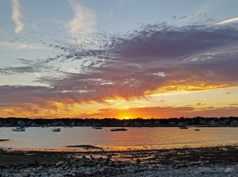 Sunset at Cedar Point, Scituate, Massachusetts -07 Stock Photo - Image ...