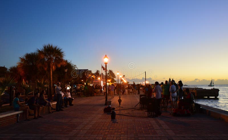 Sunset Celebration at Mallory Square, Key West on the Florida Keys ...