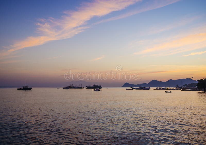 Sunset in Central Dili Beach East Timor Stock Image - Image of ...