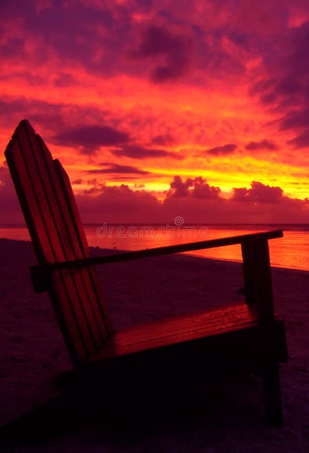 Sunset Chair stock photo. Image of clouds, water, tropical - 942760