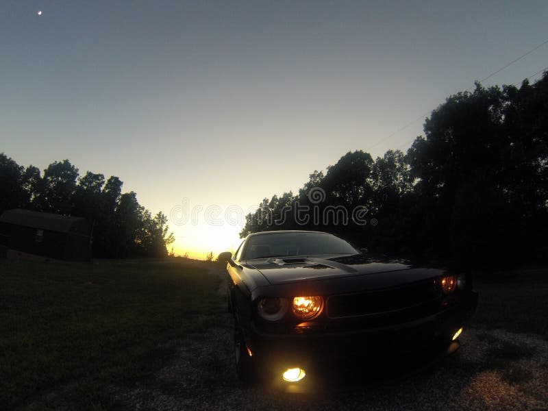 Sunset Challenger stock photo. Image of mopar, musclecar - 54091030